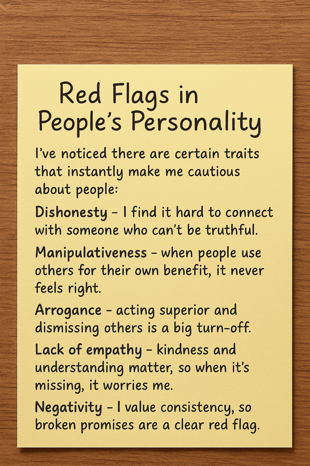 Red Flags in People’s Personality – The daily draft
